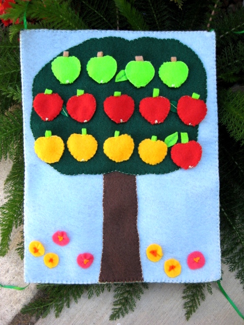 Quiet Book Math Book, Kindergarten Preschool Game, Apple Tree Felt Book ...