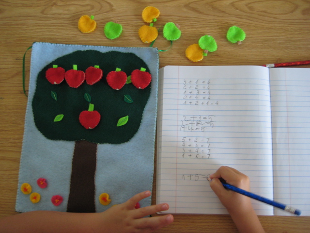 Quiet Book Math Book, Kindergarten Preschool Game, Apple Tree Felt Book ...